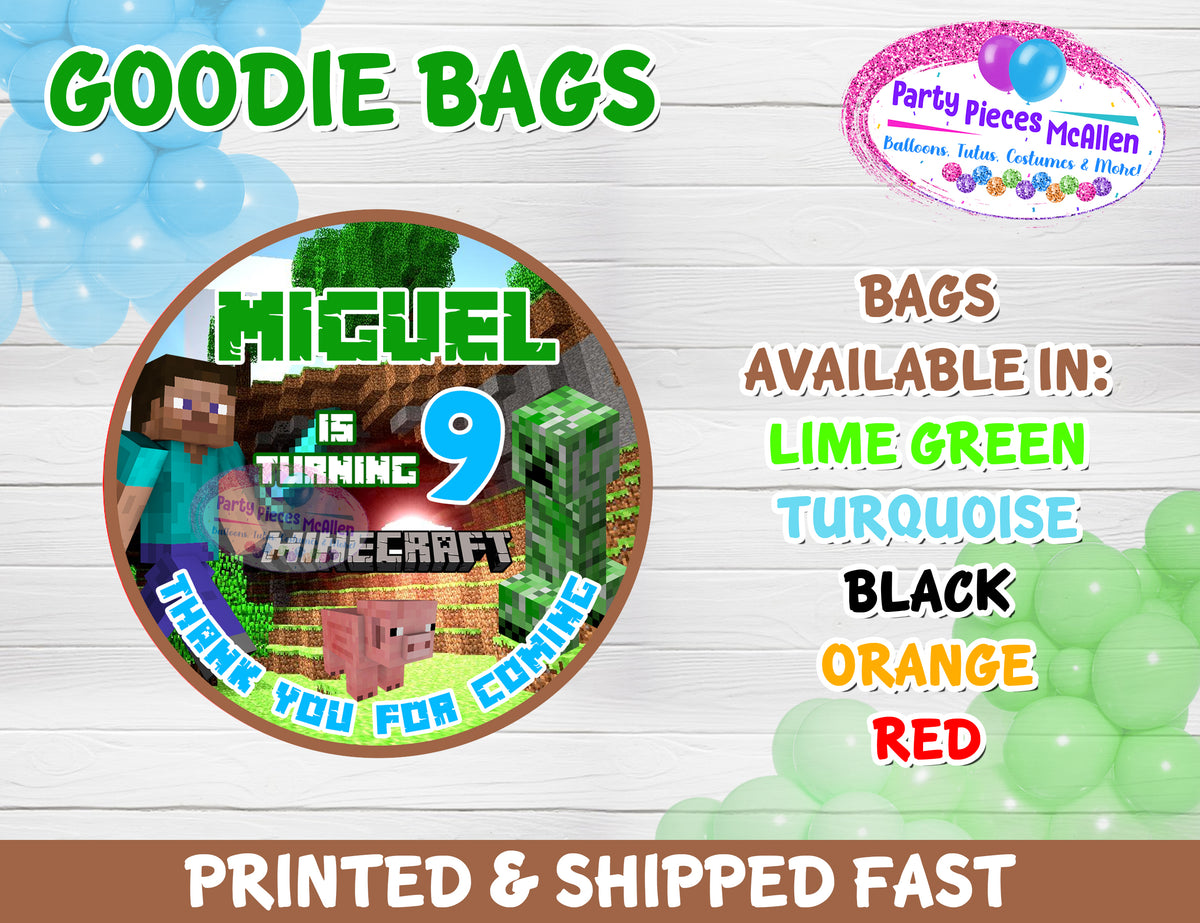 12 Minecraft Goodie Bags – Party Pieces McAllen