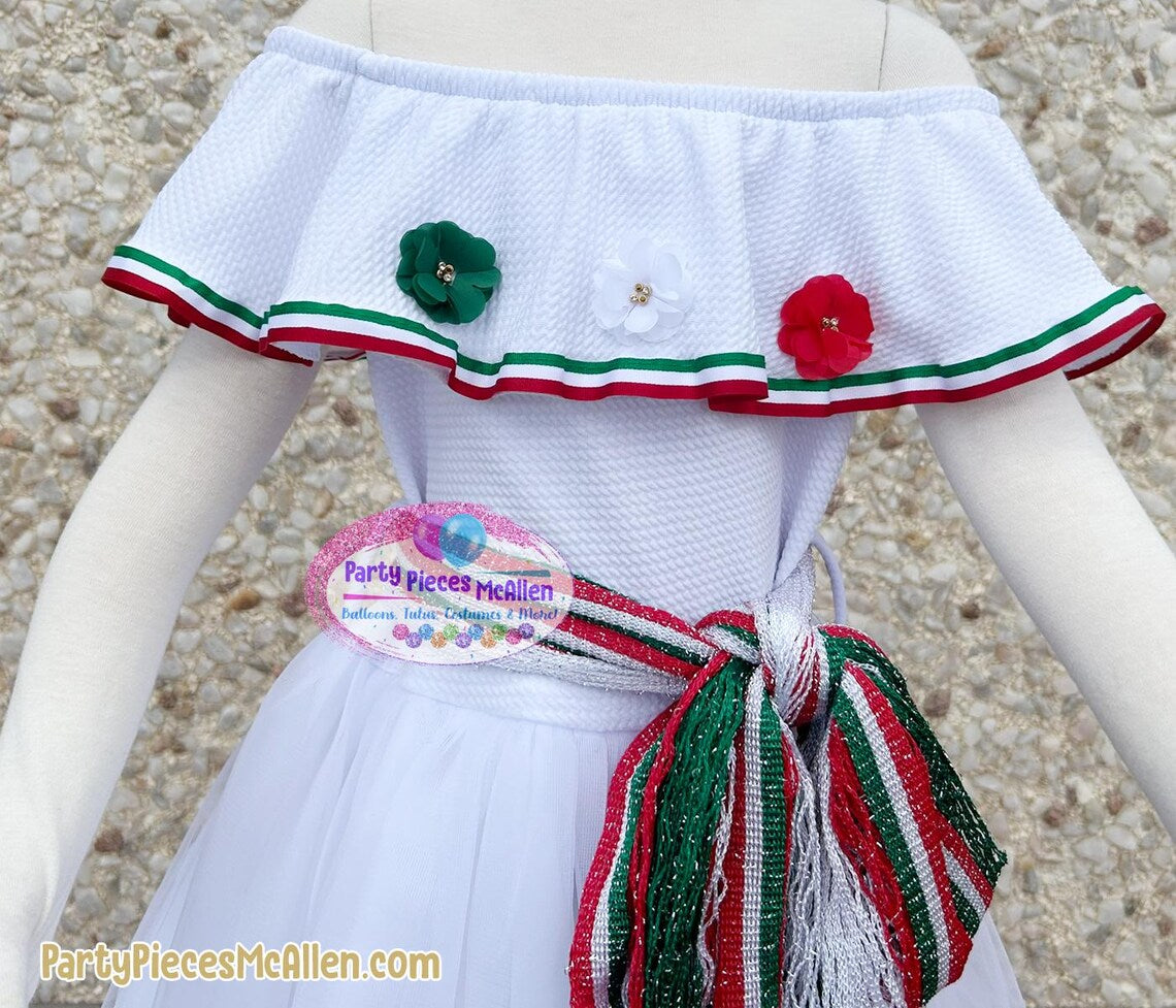 Mexican Ruffle Neckline Dress – Party Pieces McAllen