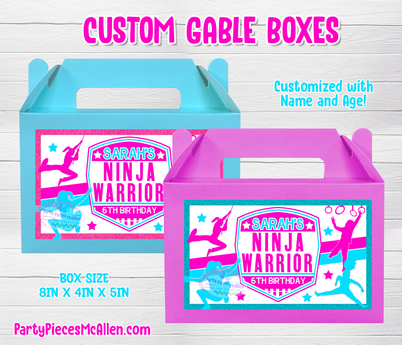 Ninja Warrior Girl Gable Boxes – Party Pieces McAllen