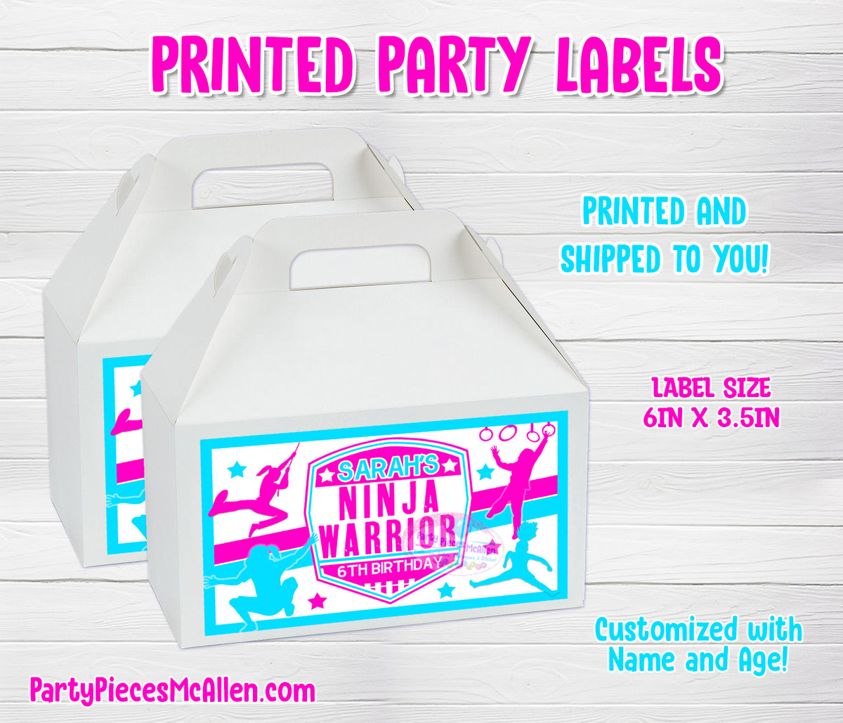 Ninja Warrior Girl Box Labels – Party Pieces McAllen