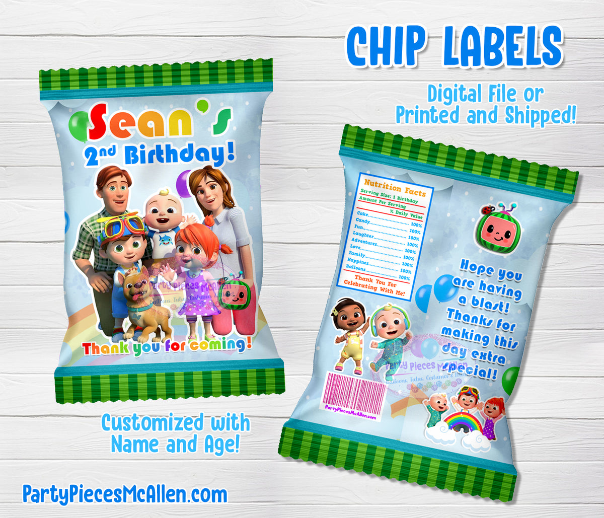 Watermelon Chip Bag Labels – Party Pieces McAllen
