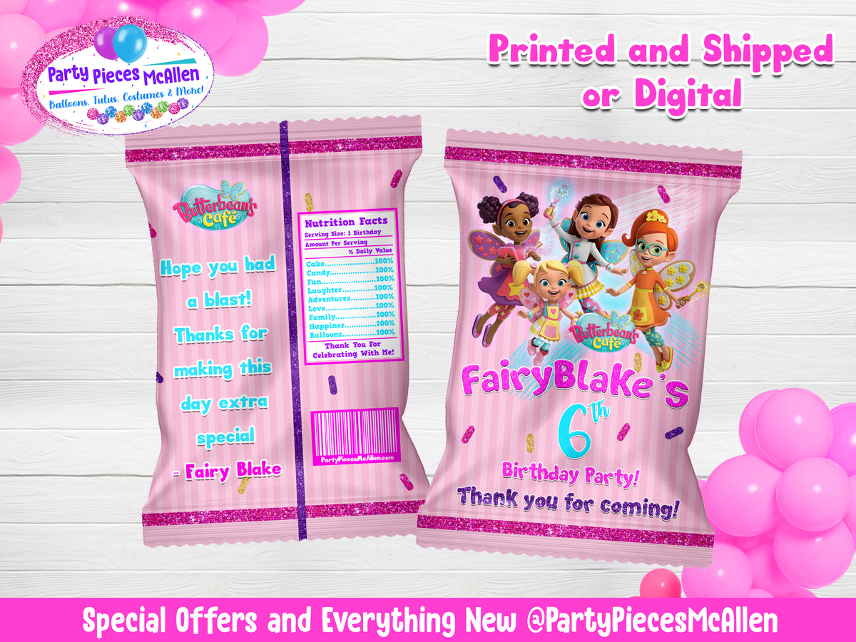 Butterbean's Cafe Chip Bag Labels – Party Pieces McAllen